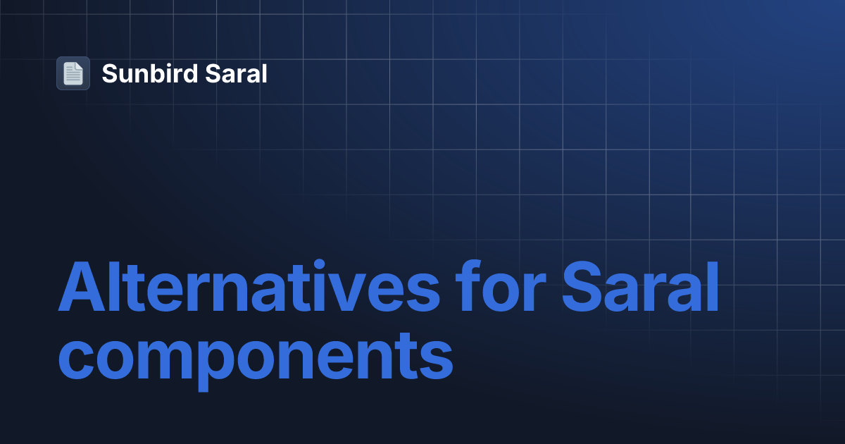Alternatives for Saral components | Sunbird Saral
