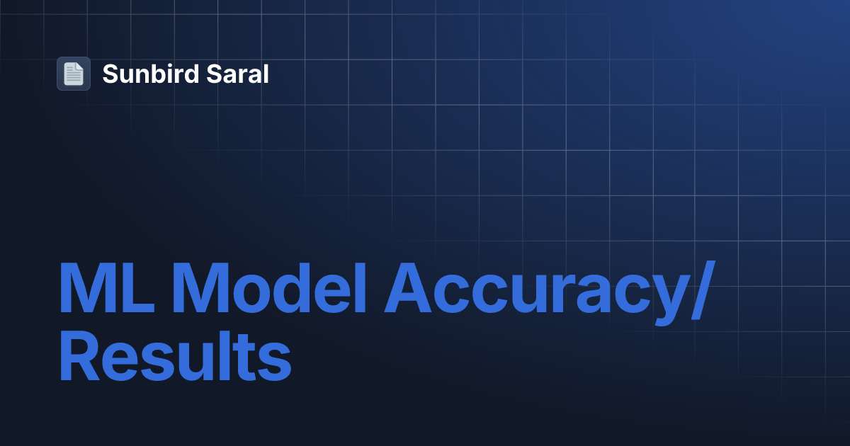 ML Model Accuracy/Results | Sunbird Saral