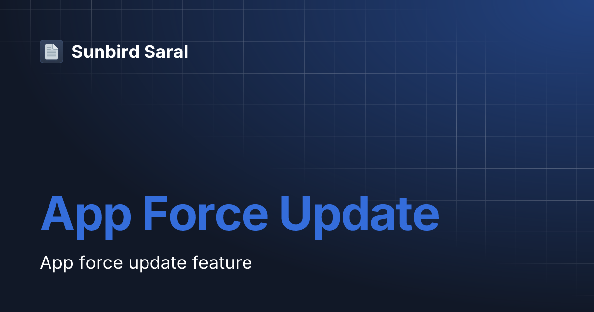 App Force Update | Sunbird Saral